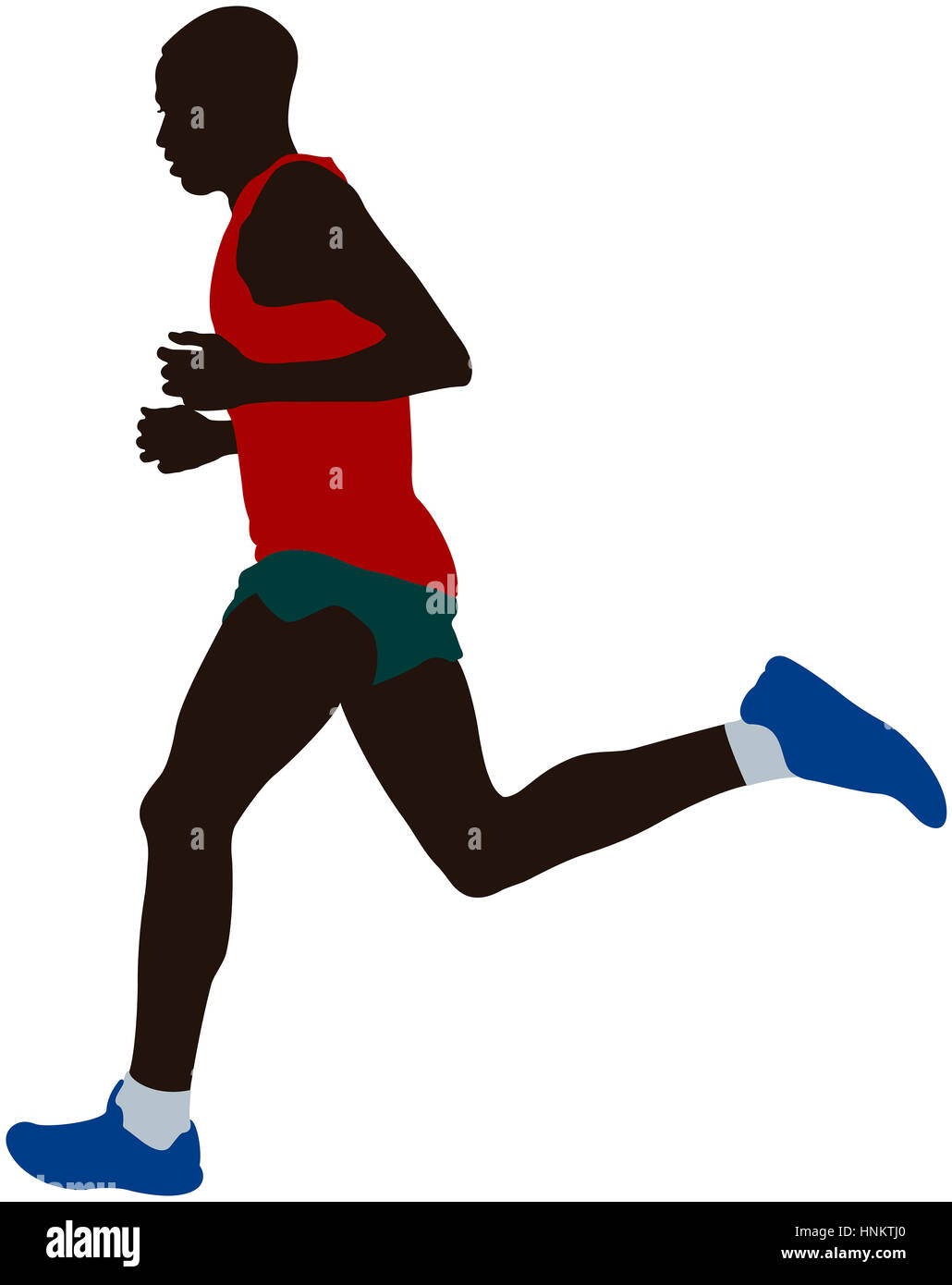 Kenyan athlete runner running marathon vector illustration Stock Photo ...