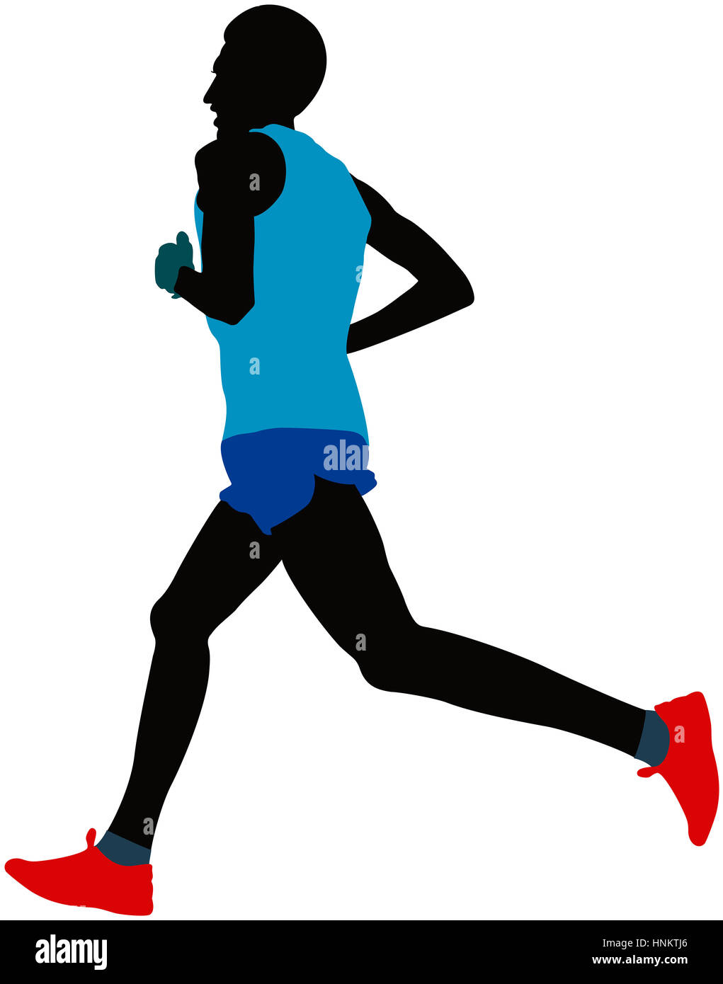 Marathon Runner Silhouette Male Cut Out Stock Images & Pictures - Alamy