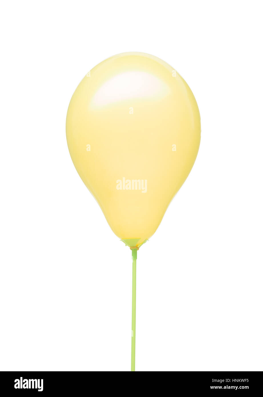 yellow balloon with ribbon flying on isolated on white background Stock ...