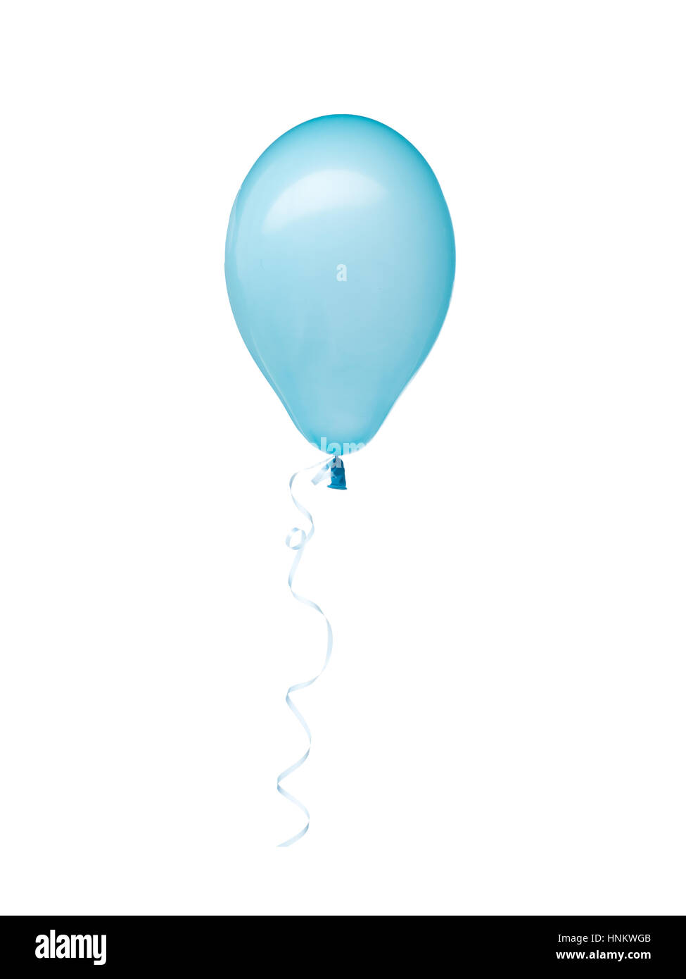 light blue balloon with ribbon flying on isolated on white background ...
