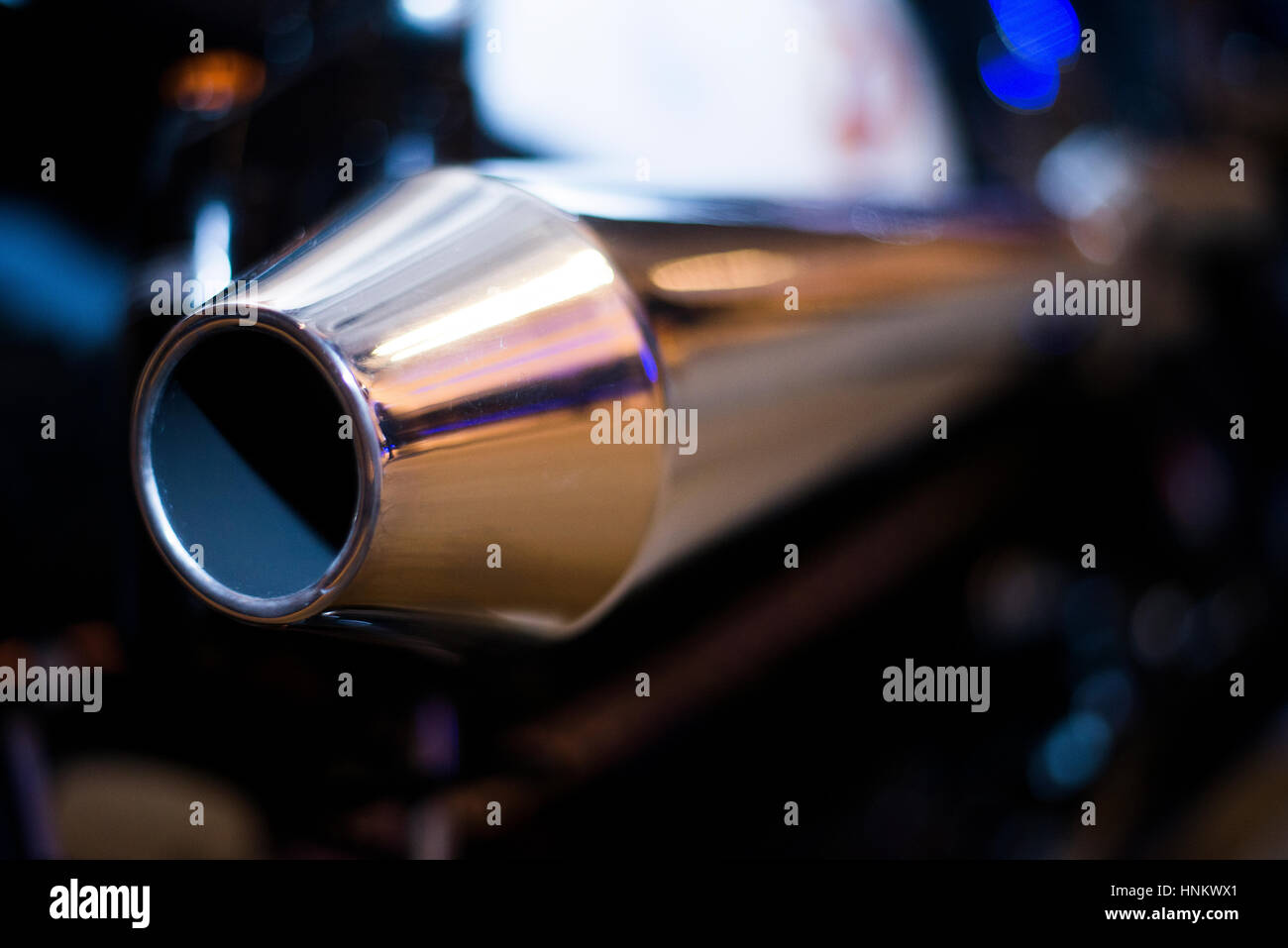 Harley Davidson exhaust close up Stock Photo - Alamy