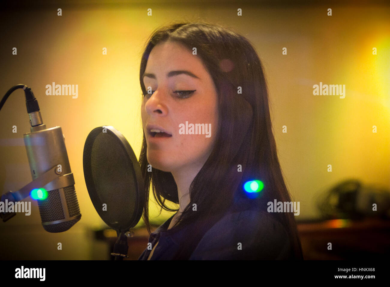 Singer Lucie Jones in the recording studio for Midsomer Murders Album ...