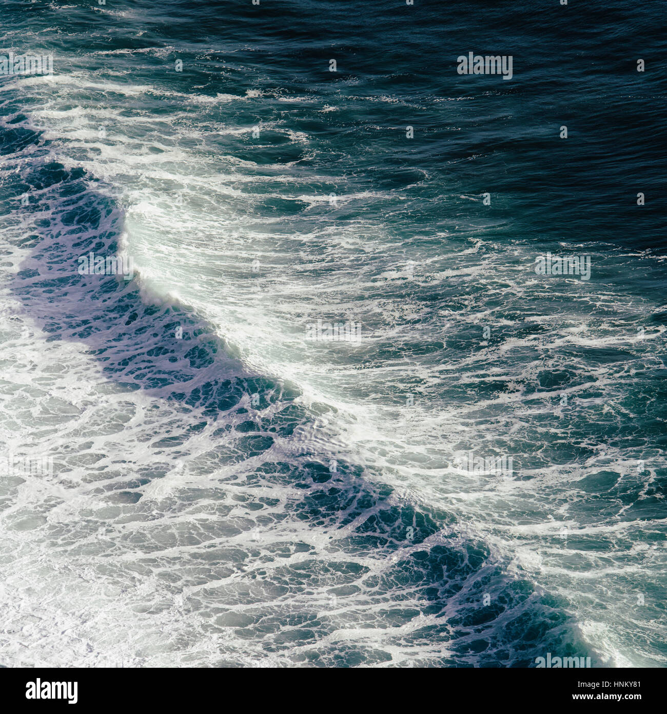 Overhead view of crashing wave and surf on the coast of Oregon Stock ...