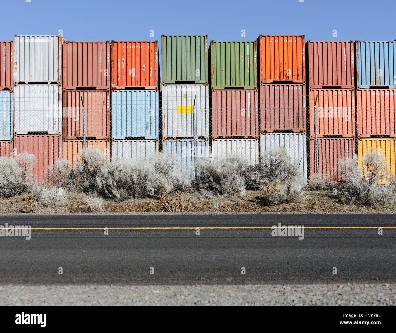 Colorful shipping containers hi-res stock photography and images - Alamy
