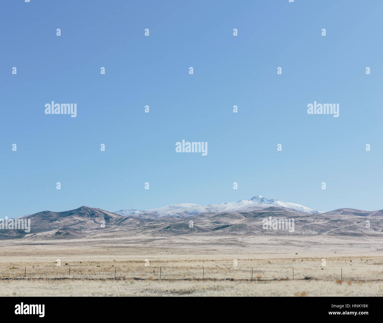 Snow capped mountains and farmland in rural Nevada, USA Stock Photo - Alamy