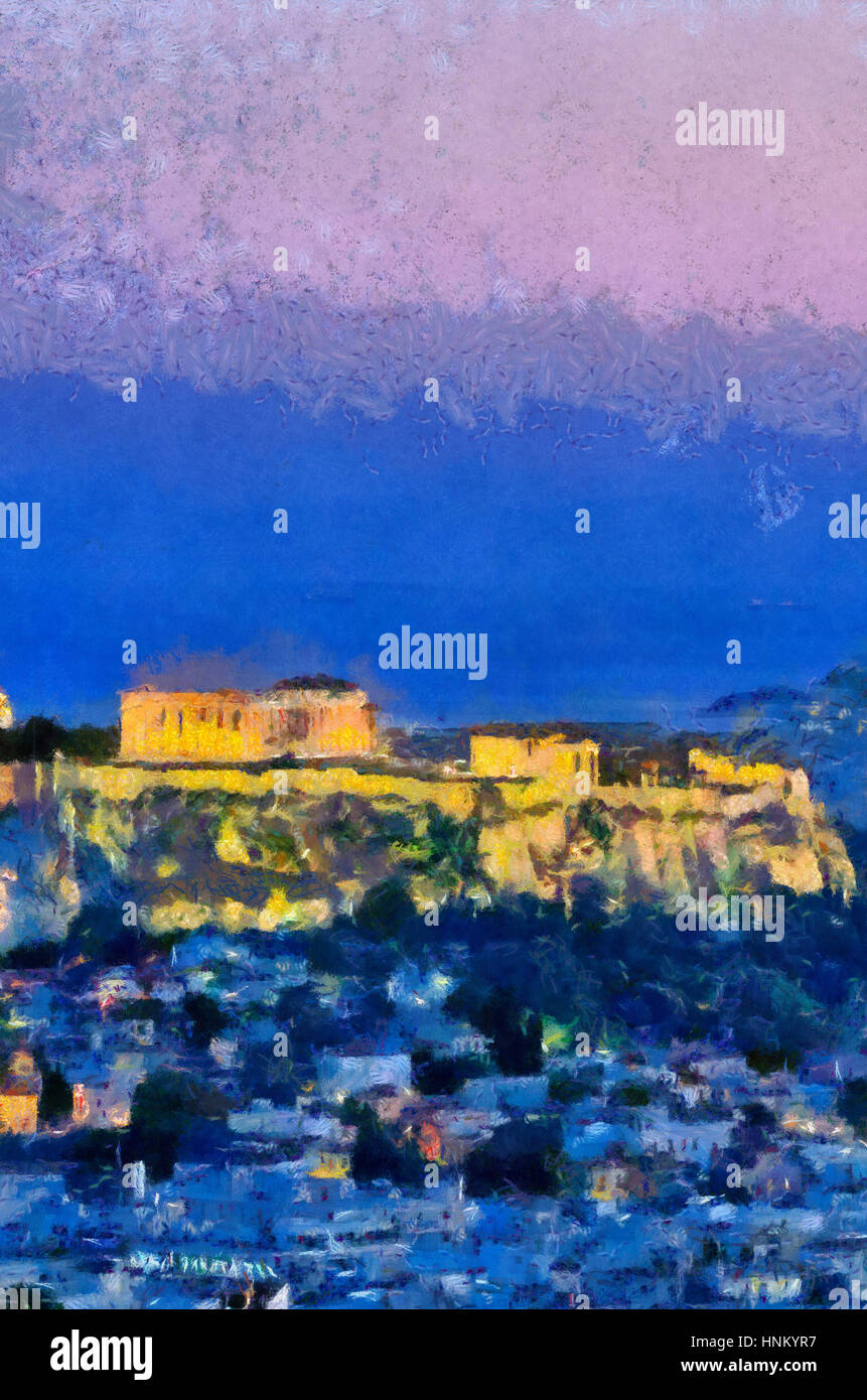 Acropolis of Athens in Greece during dawn Stock Photo - Alamy