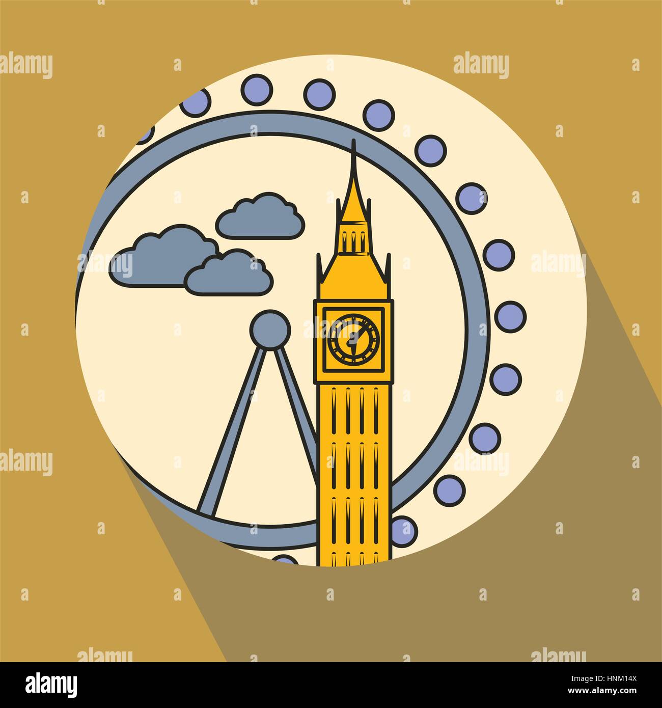 London city skyline. Thin line linear illustration Stock Vector Image ...
