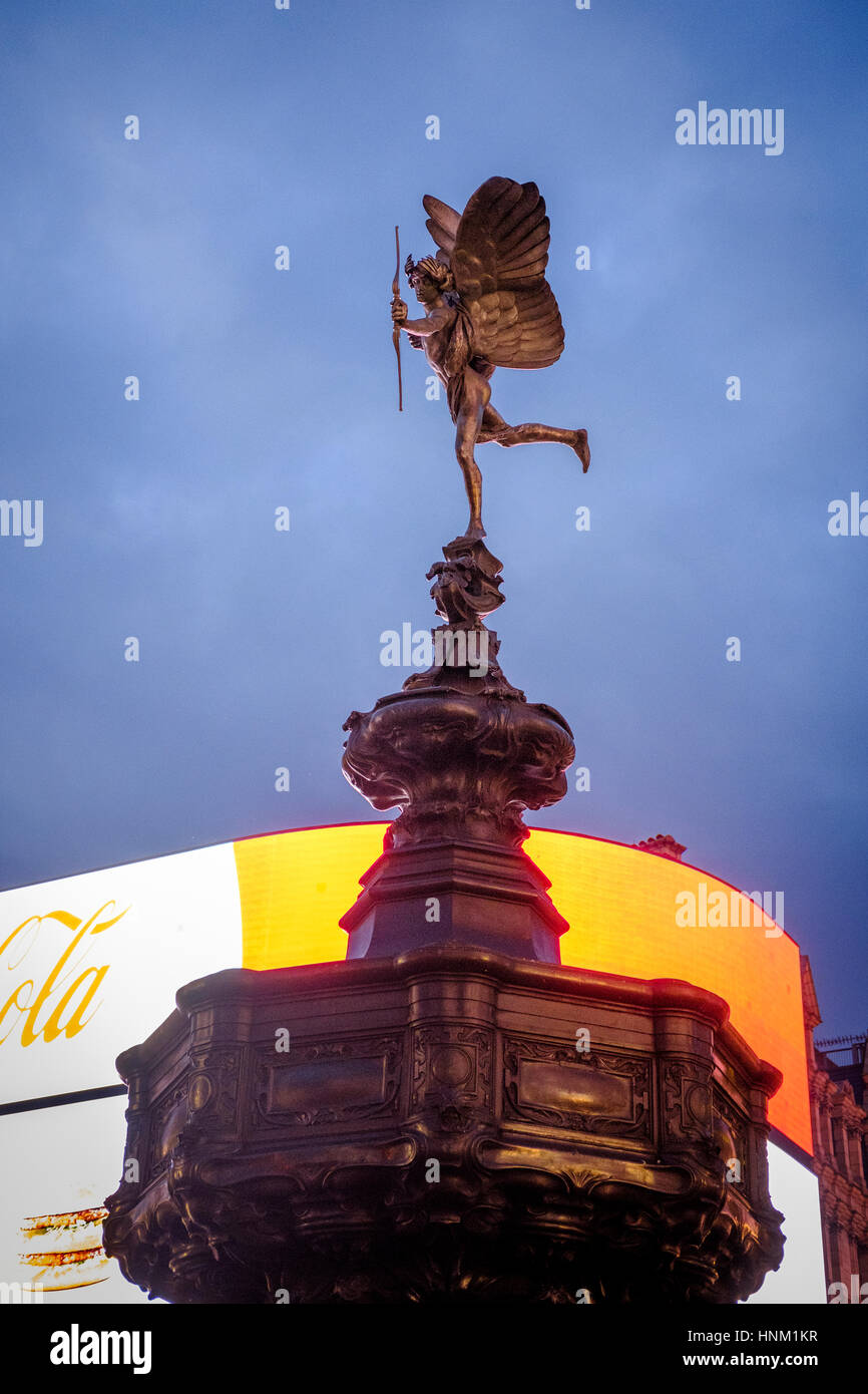Side View of Shaftesbury Memorial Fountain, known as Statue of Eros ,on ...
