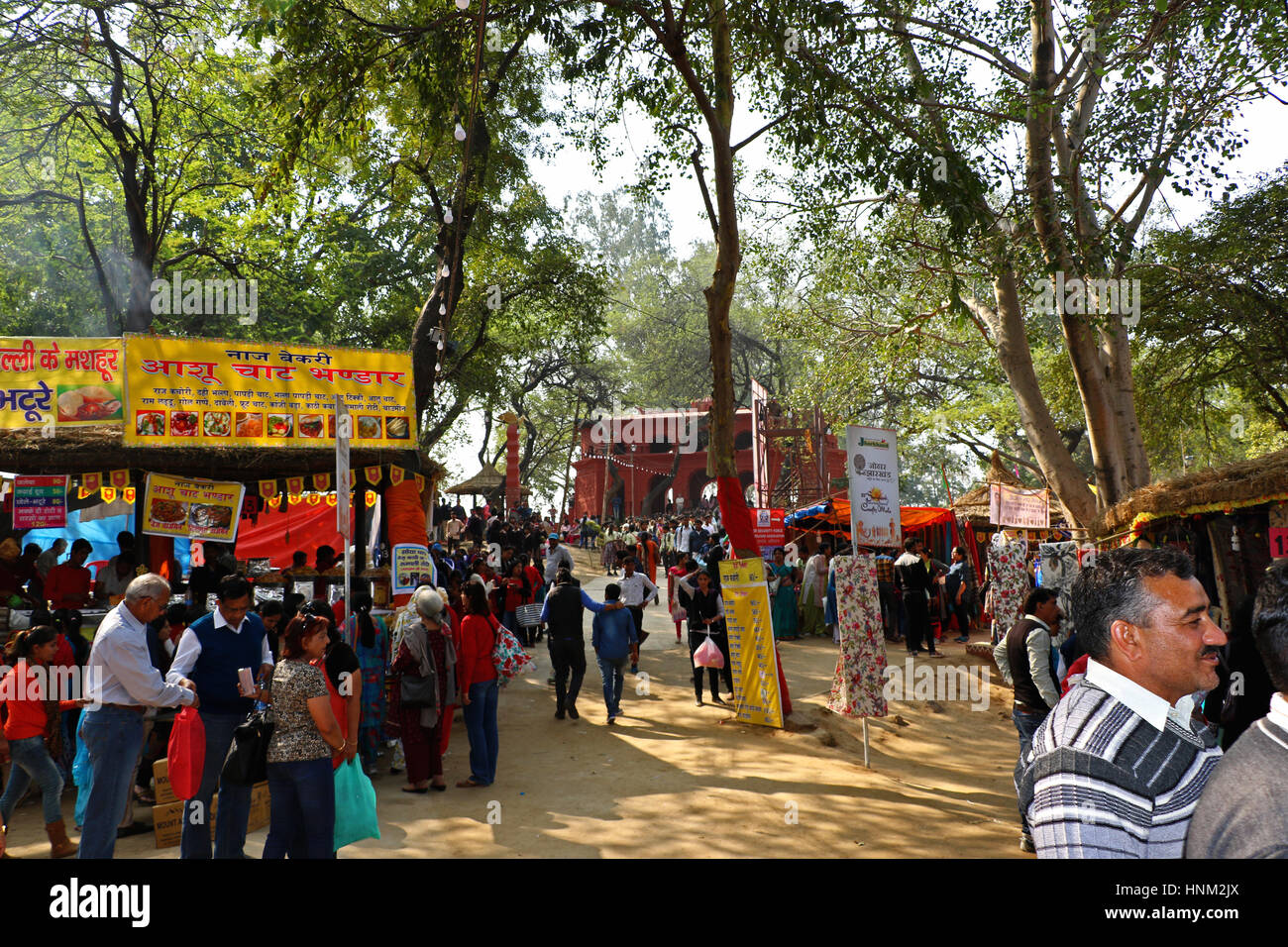 Visitors and local people are enjoying and shopping in Surajkund public ...