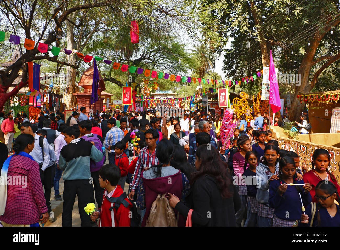 Visitors and local people are enjoying and shopping in Surajkund public ...