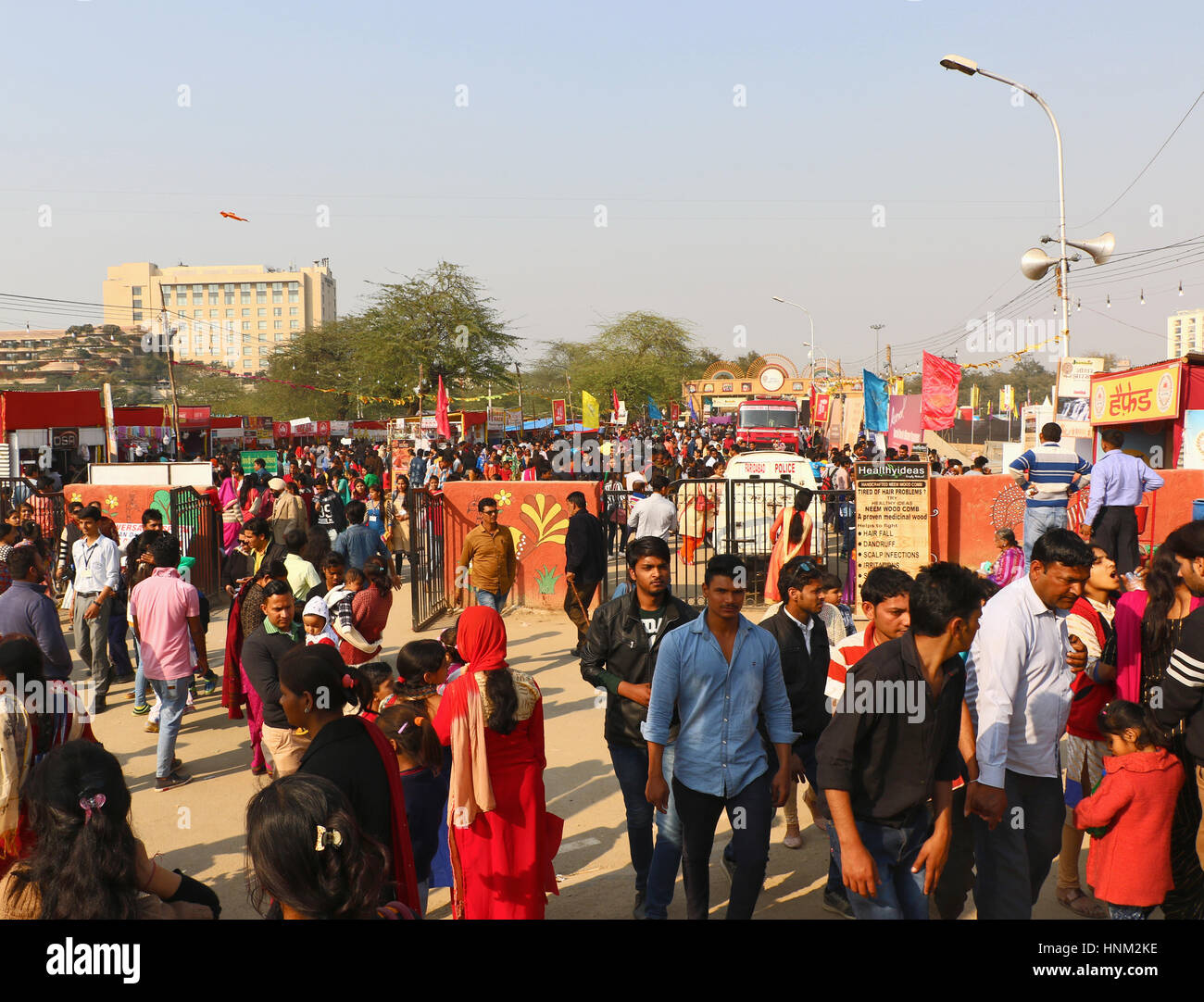 Visitors and local people are enjoying and shopping in Surajkund public ...