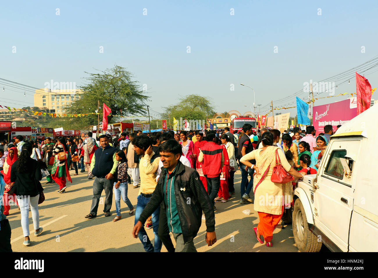 Visitors and local people are enjoying and shopping in Surajkund public ...