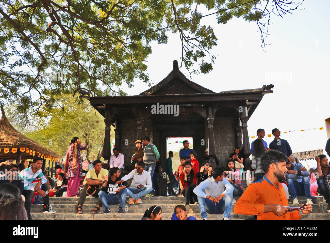Visitors and local people are enjoying and shopping in Surajkund public ...