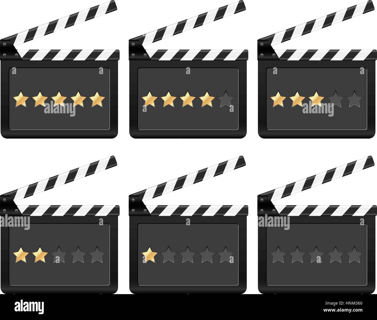 Movie clapper board on a white background. Vector illustration Stock ...