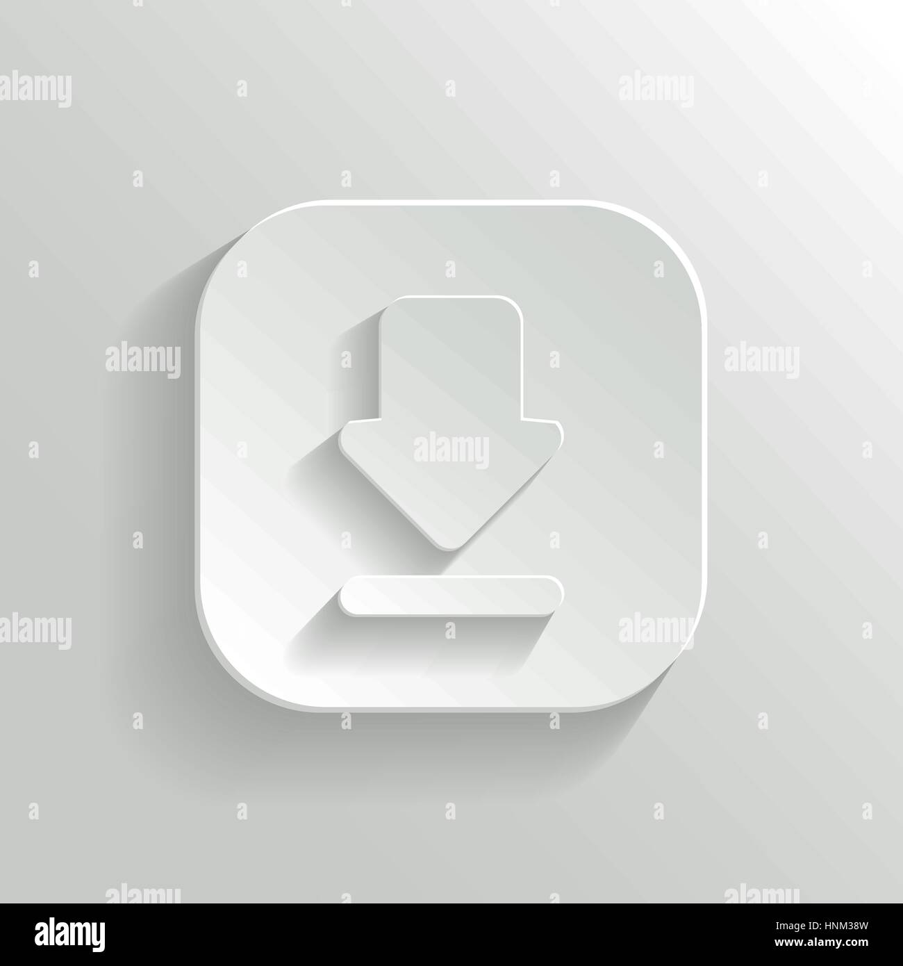 Download icon - vector white app button with shadow Stock Vector Image ...
