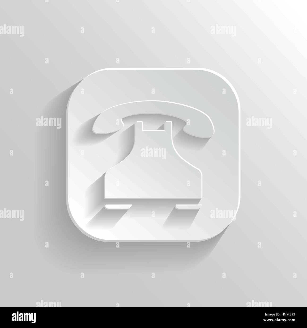 Phone icon - vector white app button with shadow Stock Vector Image ...
