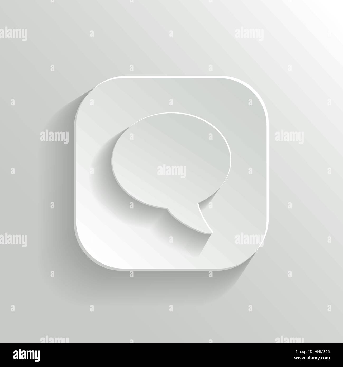 Speech icon - vector white app button with shadow Stock Vector Image ...