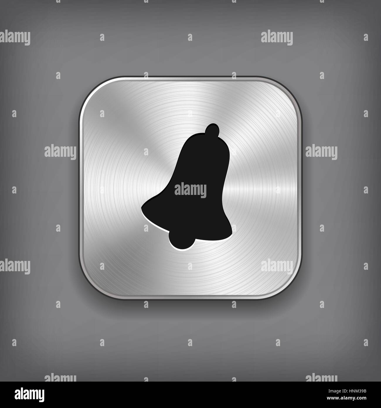 Bell icon - vector metal app button Stock Vector Image & Art - Alamy