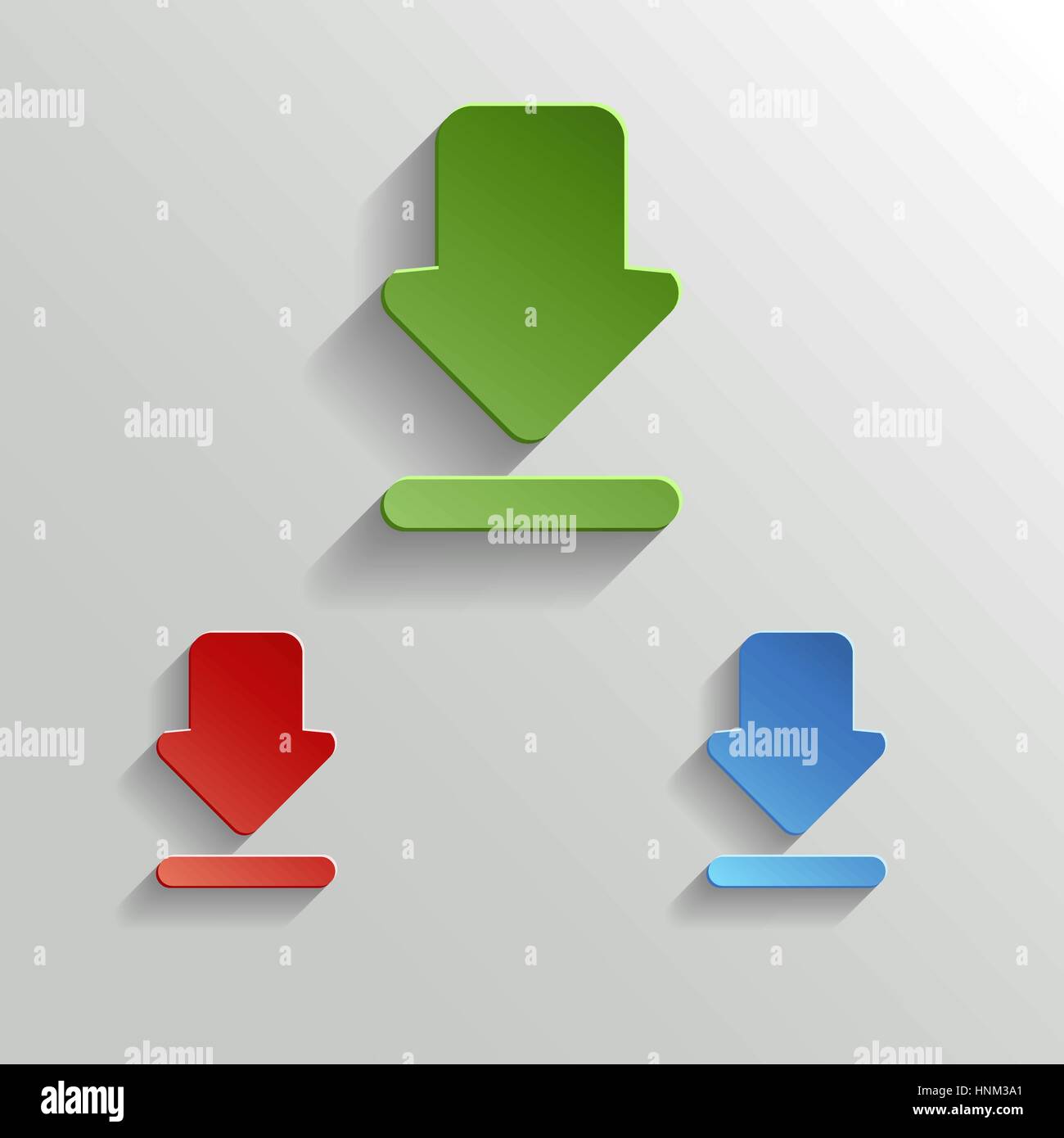 Download icon - vector white app button with shadow Stock Vector Image ...