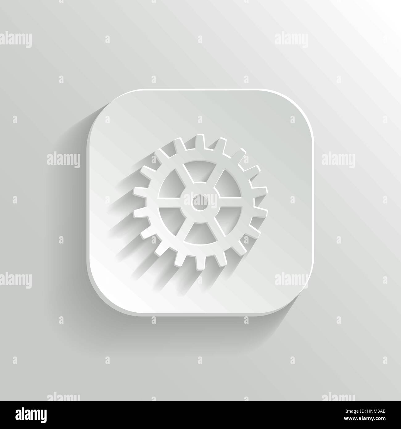 Gear icon - vector white app button Stock Vector Image & Art - Alamy