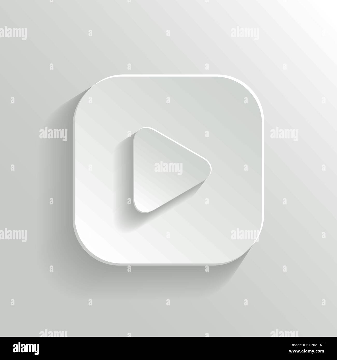 Play icon - media player icon - vector white app button with shadow Stock Vector Image & Art - Alamy