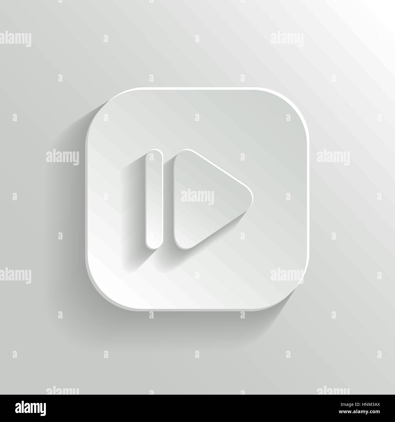Media player icon - vector white app button with shadow Stock Vector ...