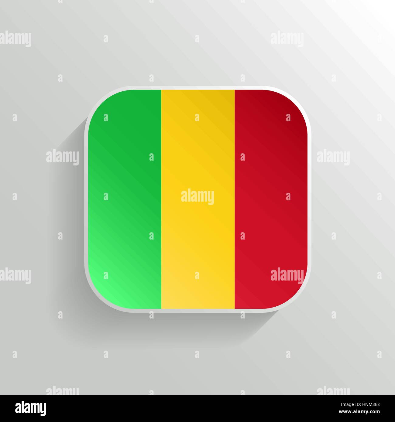 Vector Button - Mali Flag Icon on White Background Stock Vector Image ...