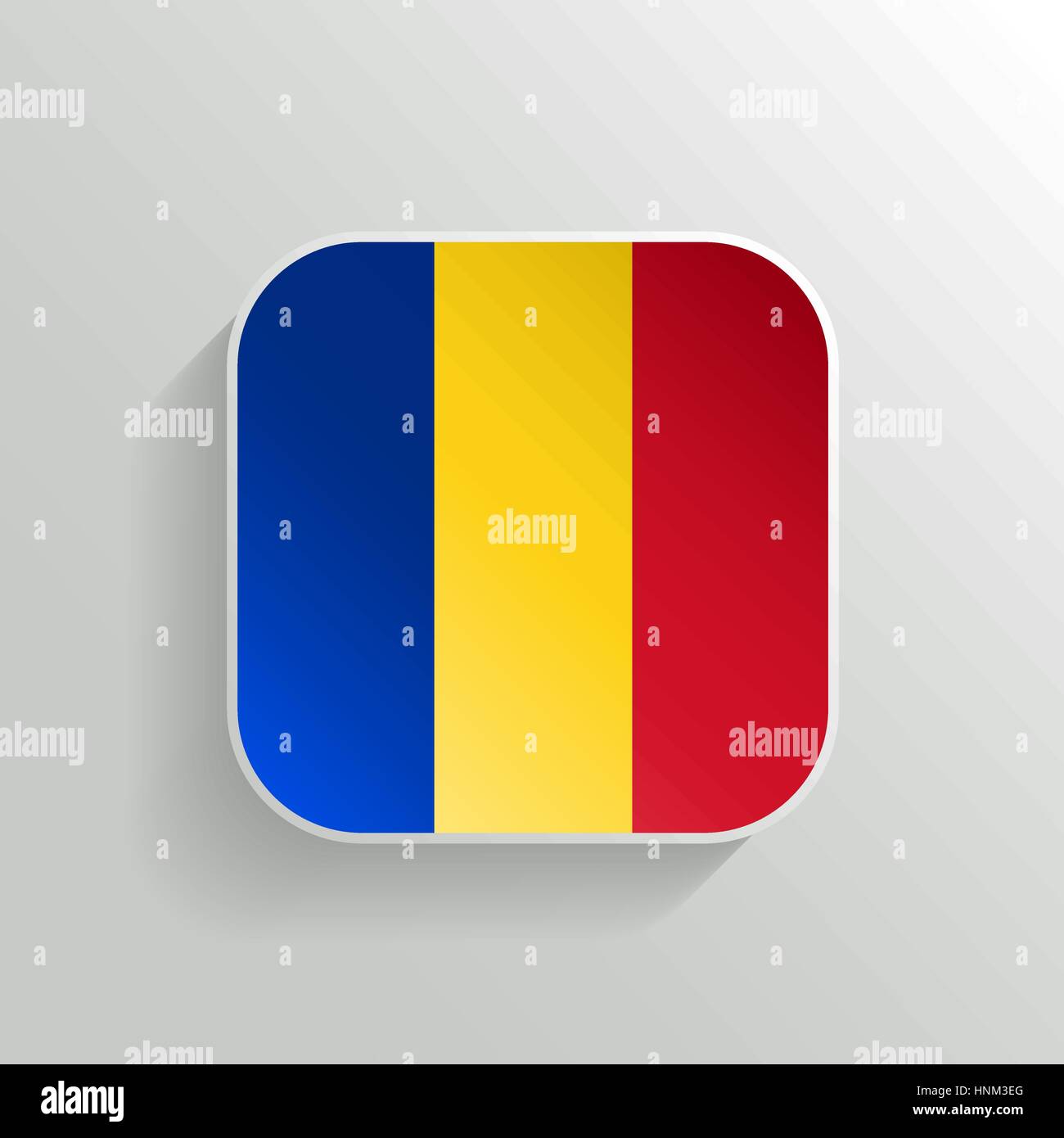 Vector Button - Romania Flag Icon on White Background Stock Vector ...