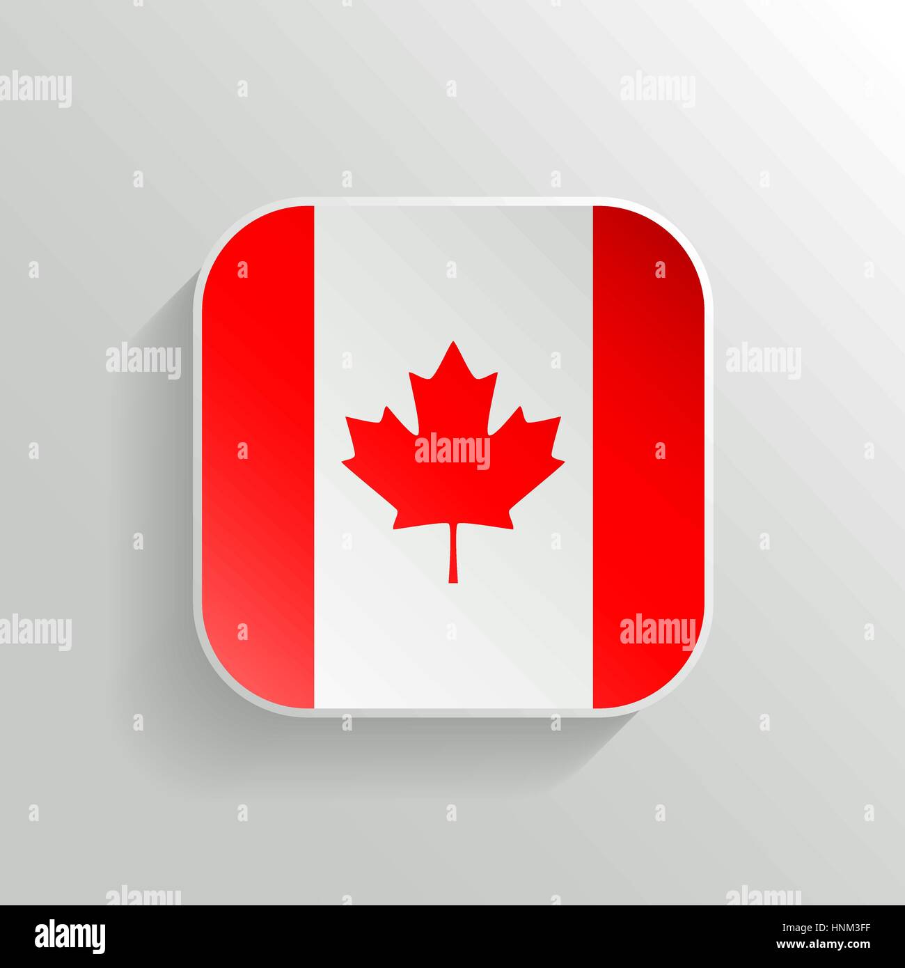 Vector Button - Canada Flag Icon on White Background Stock Vector Image & Art - Alamy