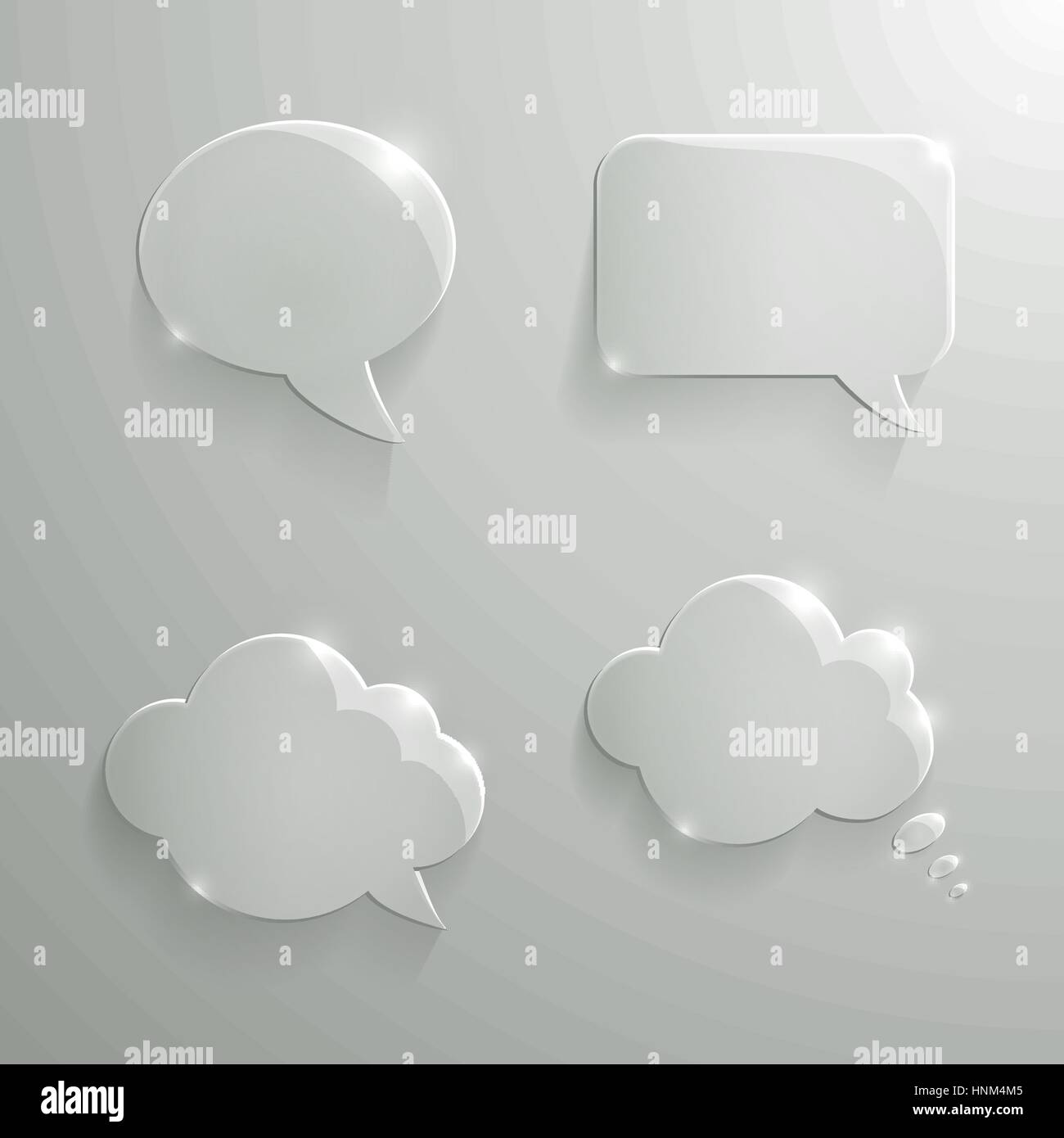 Vector Set of Realistic Glass Speech Bubbles Stock Vector Image & Art ...