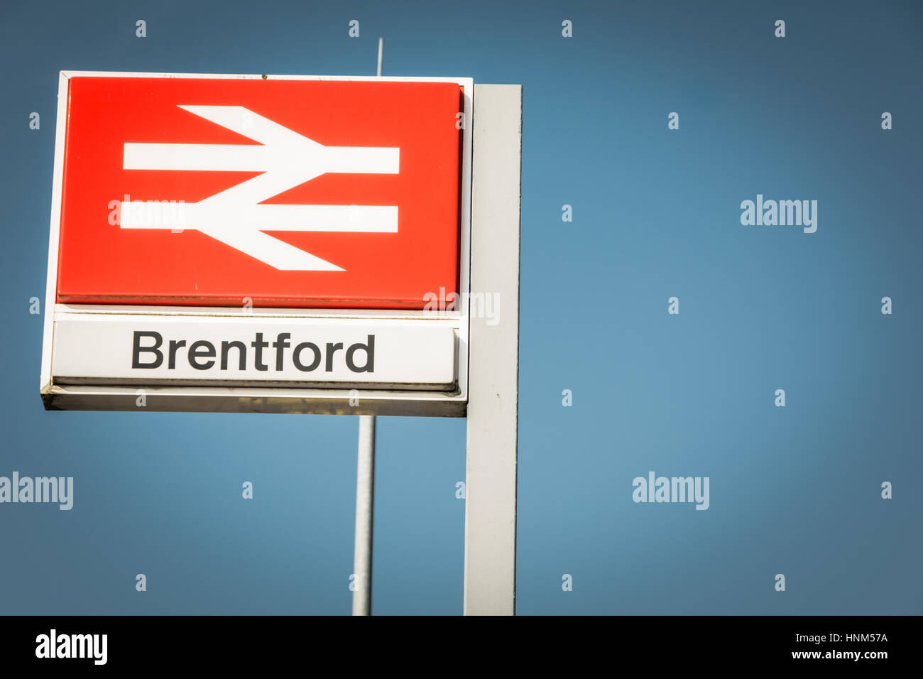 Network Rail signage outside Brentford Station in SW London, UK Stock ...