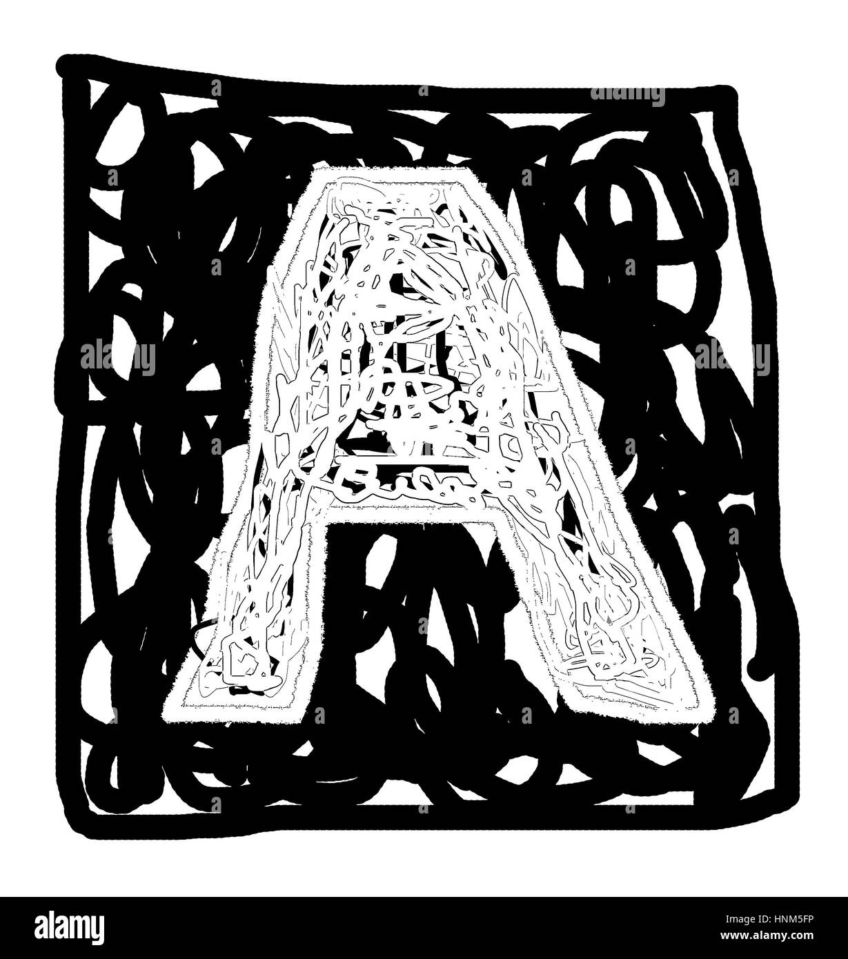 Initails font Black and White Stock Photos & Images - Alamy