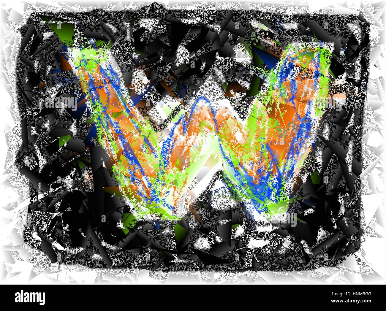 The colored abstract Initials letter W Stock Photo - Alamy