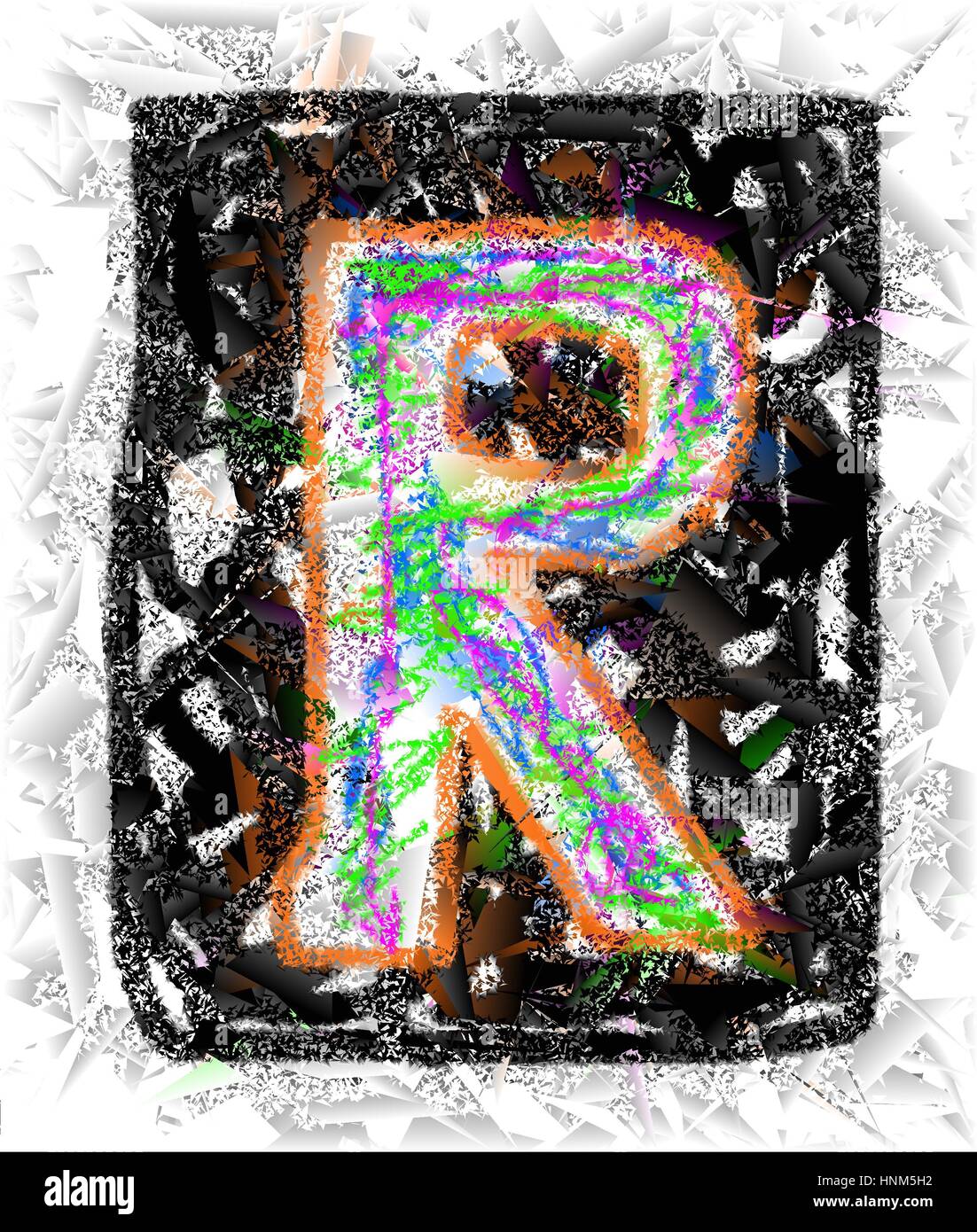 The colored abstract Initials letter R Stock Photo - Alamy