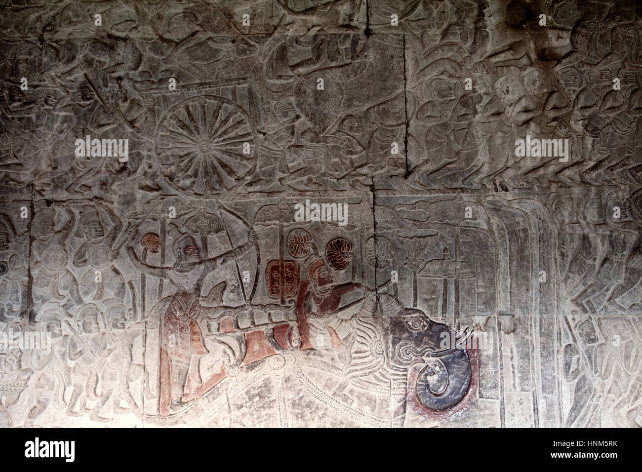Carved Wall Murals at Angkor Wat Temple in Siem Reap - Cambodia Stock ...