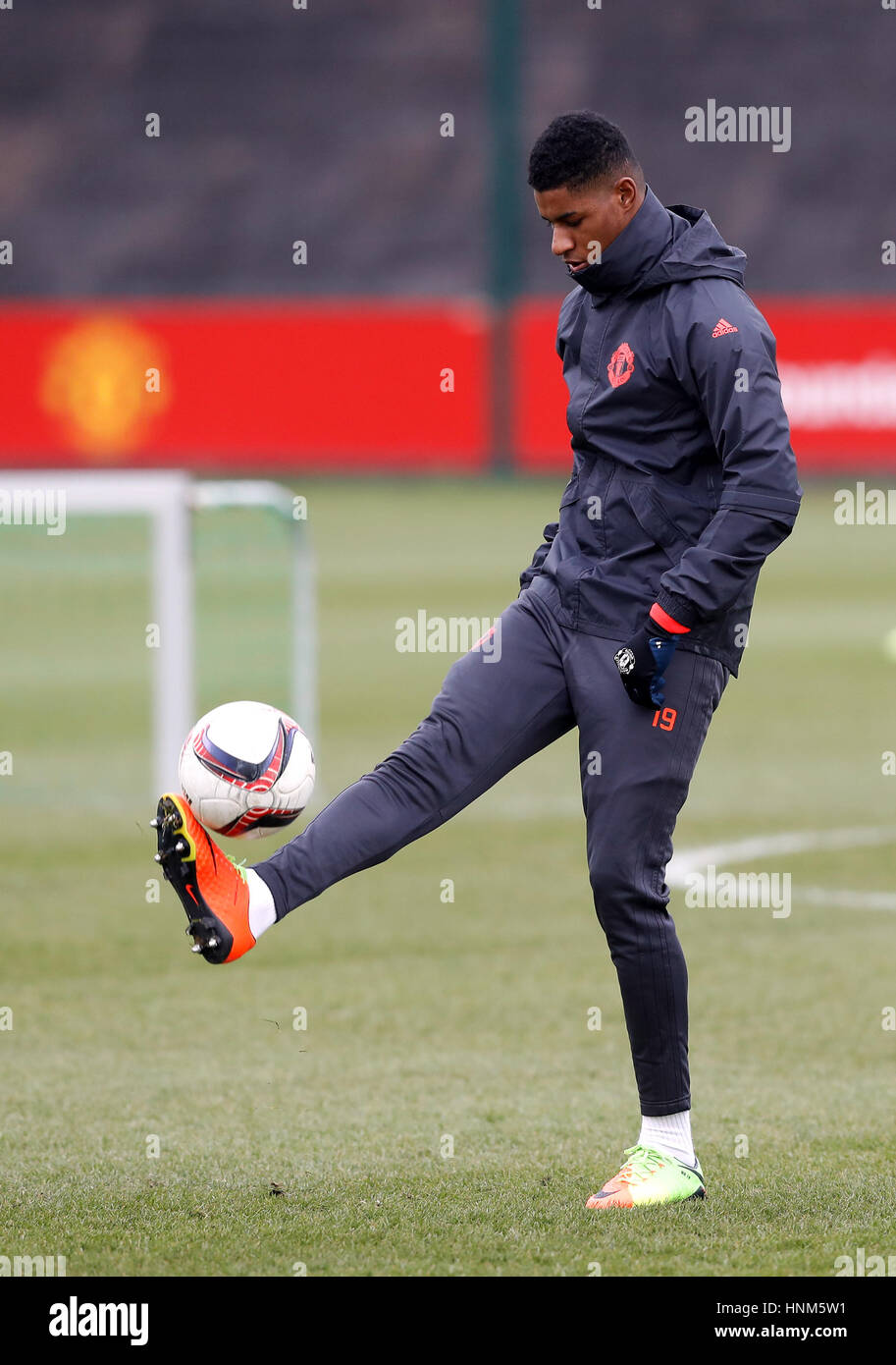 Manchester United's Marcus Rashford during the training session at the ...
