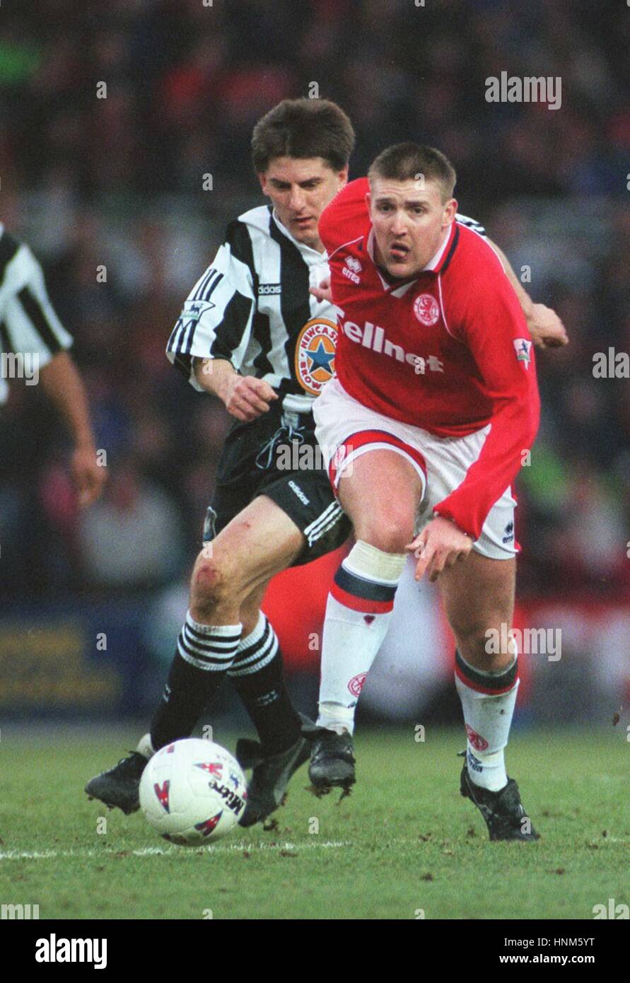 JAMIE POLLOCK & LEE CLARK MIDDLESBROUGH V NEWCASTLE 13 February 1996 ...