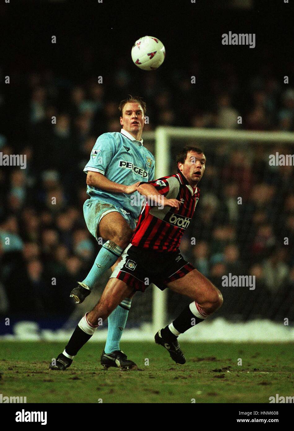DAVE BUSST & UWE ROSSLER COVENTRY V MANCHESTER CITY FC 13 February 1996 ...