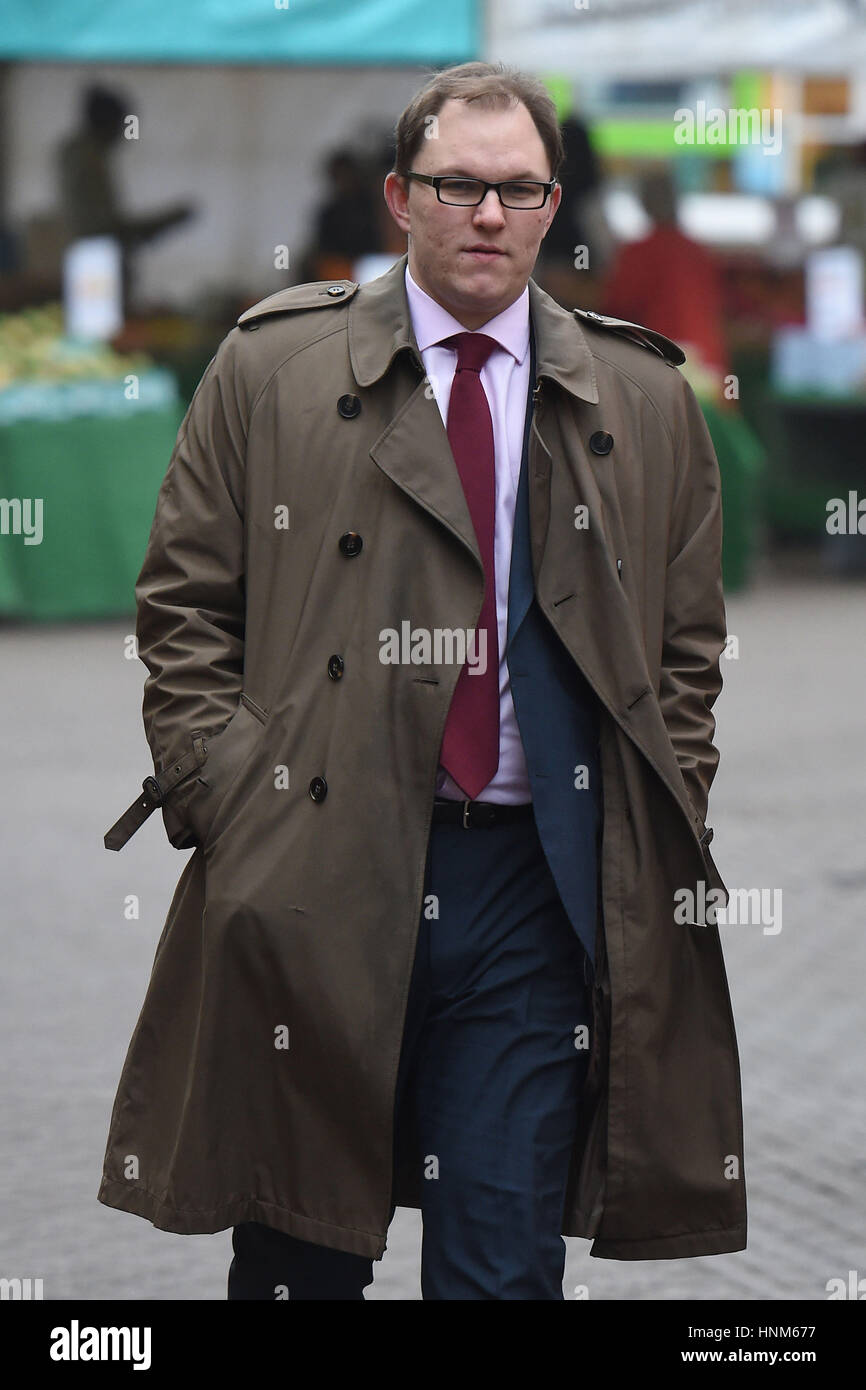 Labour candidate Gareth Snell walks through Hanley town centre in Stoke ...