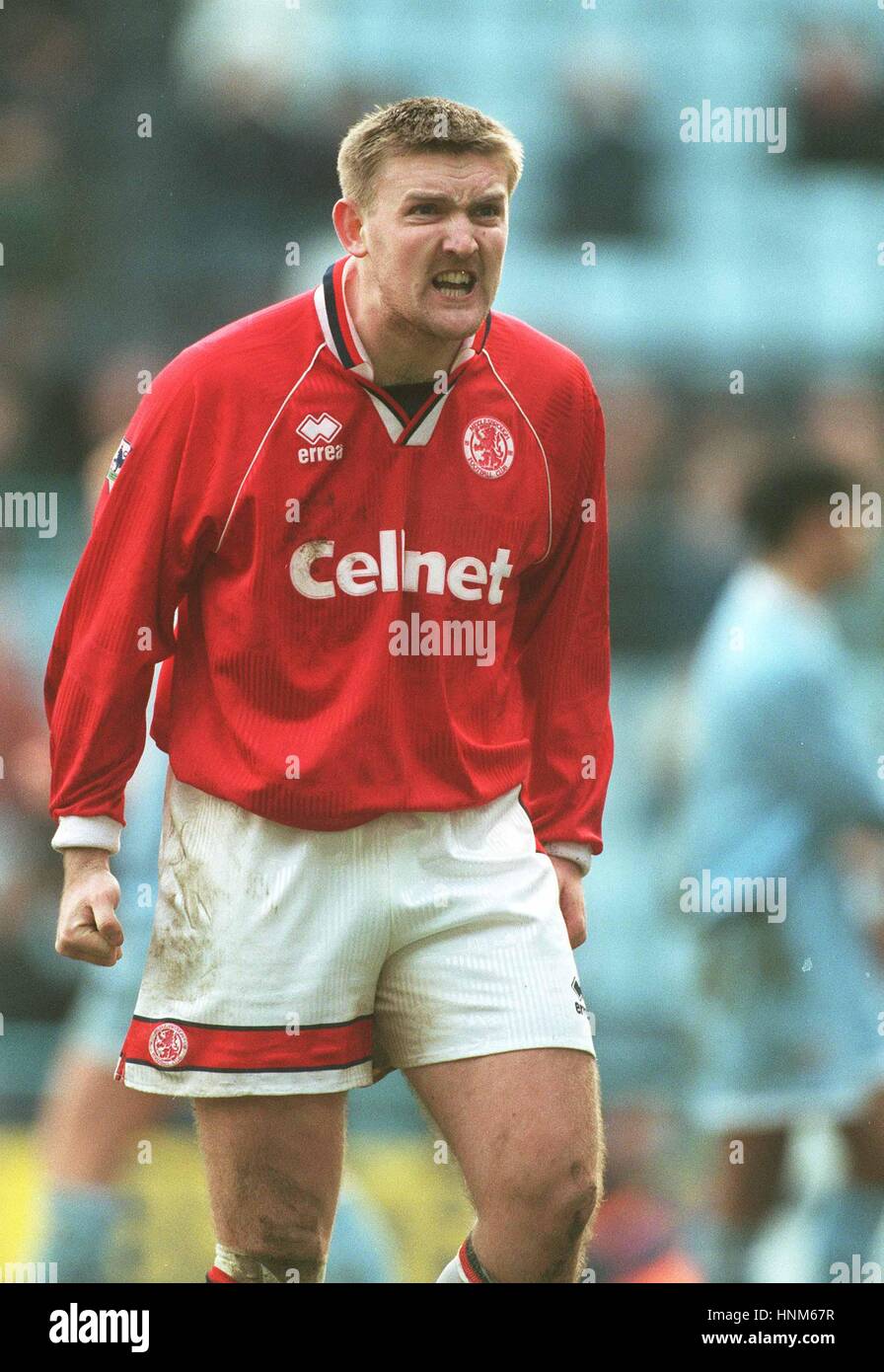 JAMIE POLLOCK IN A RAGE COVENTRY V MIDDLESBROUGH 24 February 1996 Stock ...