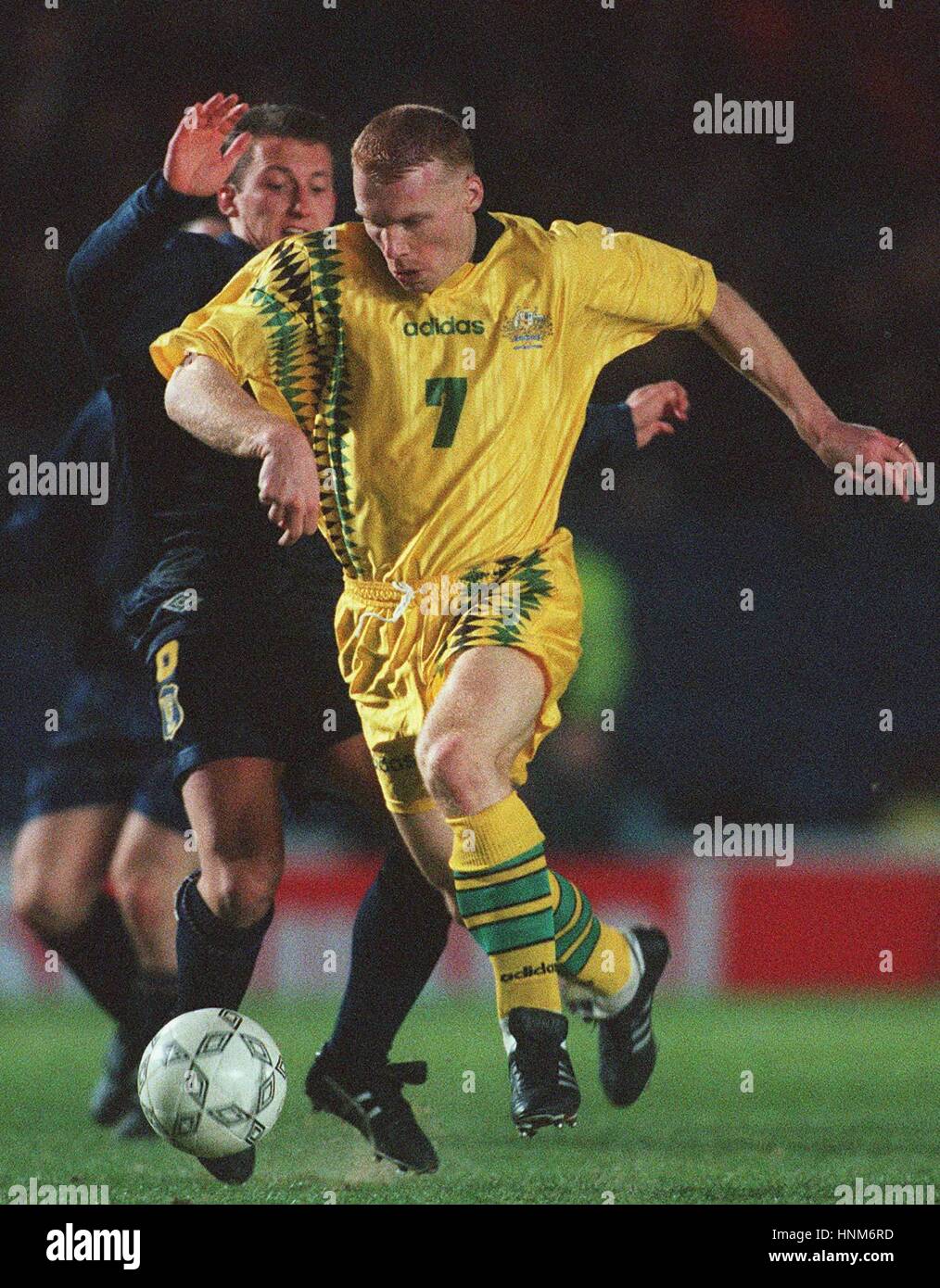 ROBBIE SLATER & BILLY MCKINLAY SCOTLAND V AUSTRALIA 28 March 1996 Stock ...