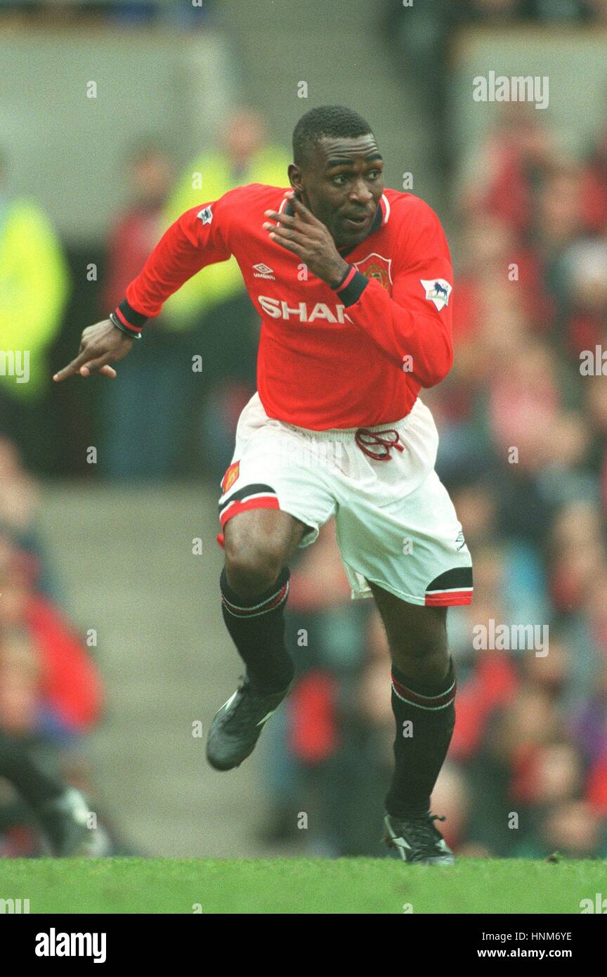 ANDY COLE MANCHESTER UNITED FC 02 April 1996 Stock Photo - Alamy