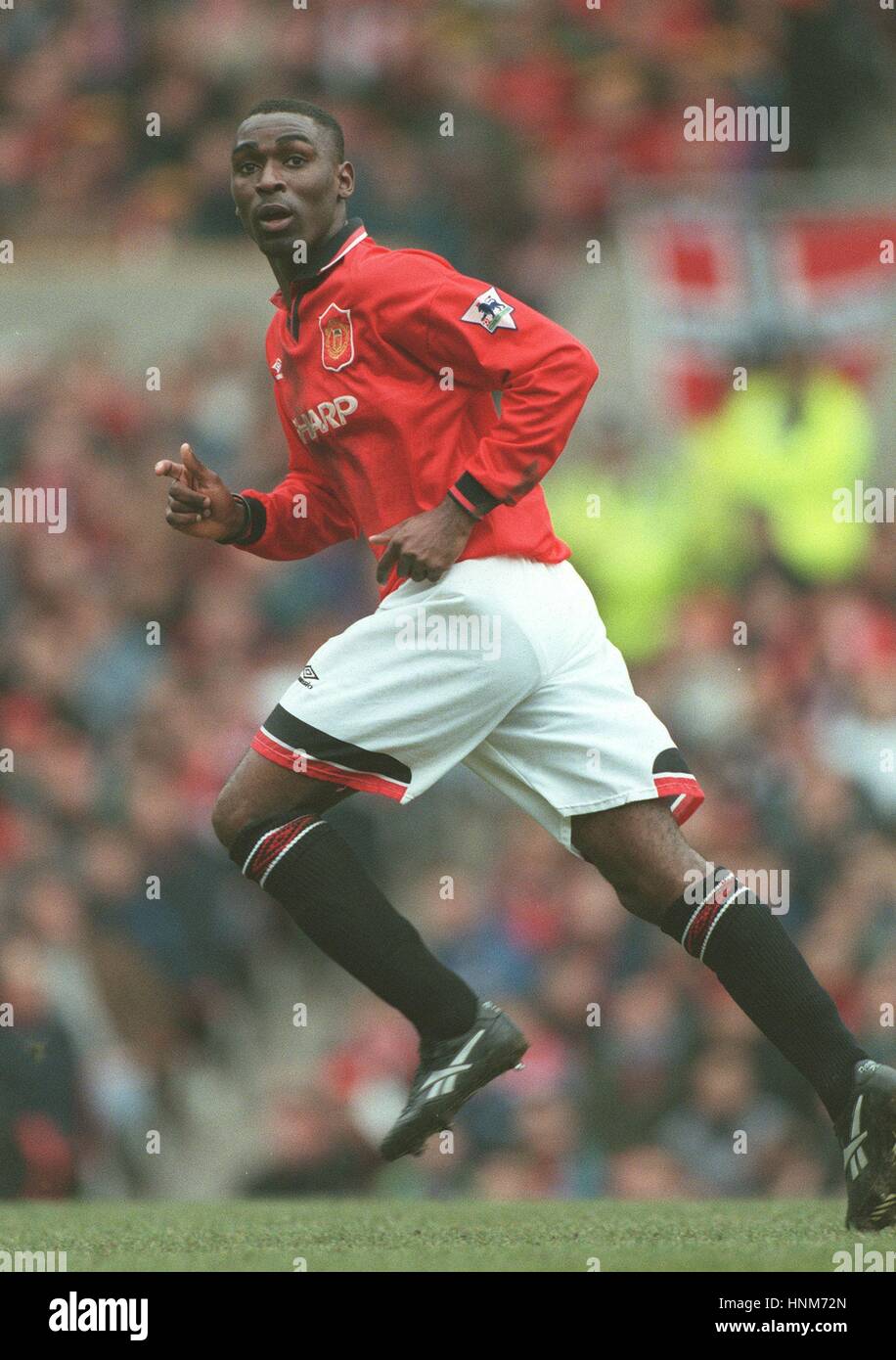 ANDY COLE MANCHESTER UNITED FC 09 April 1996 Stock Photo - Alamy