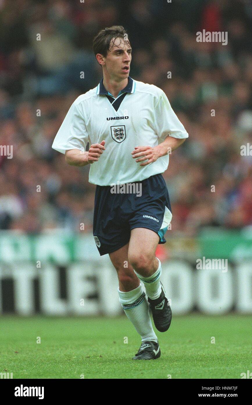 GARY NEVILLE ENGLAND & MANCHESTER UNITED FC 21 May 1996 Stock Photo - Alamy