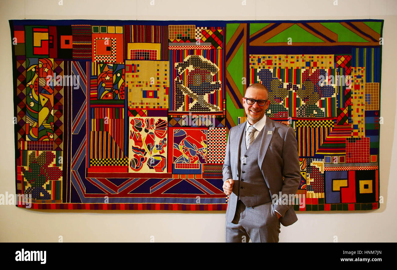 EDITORIAL USE ONLY Exhibition curator Daniel F. Herrmann stands in ...