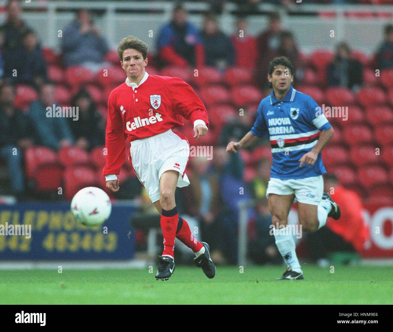 JUNINHO & FAUSTO SALSANO MIDDLESBROUGH V SAMPDORIA 13 November 1995 ...