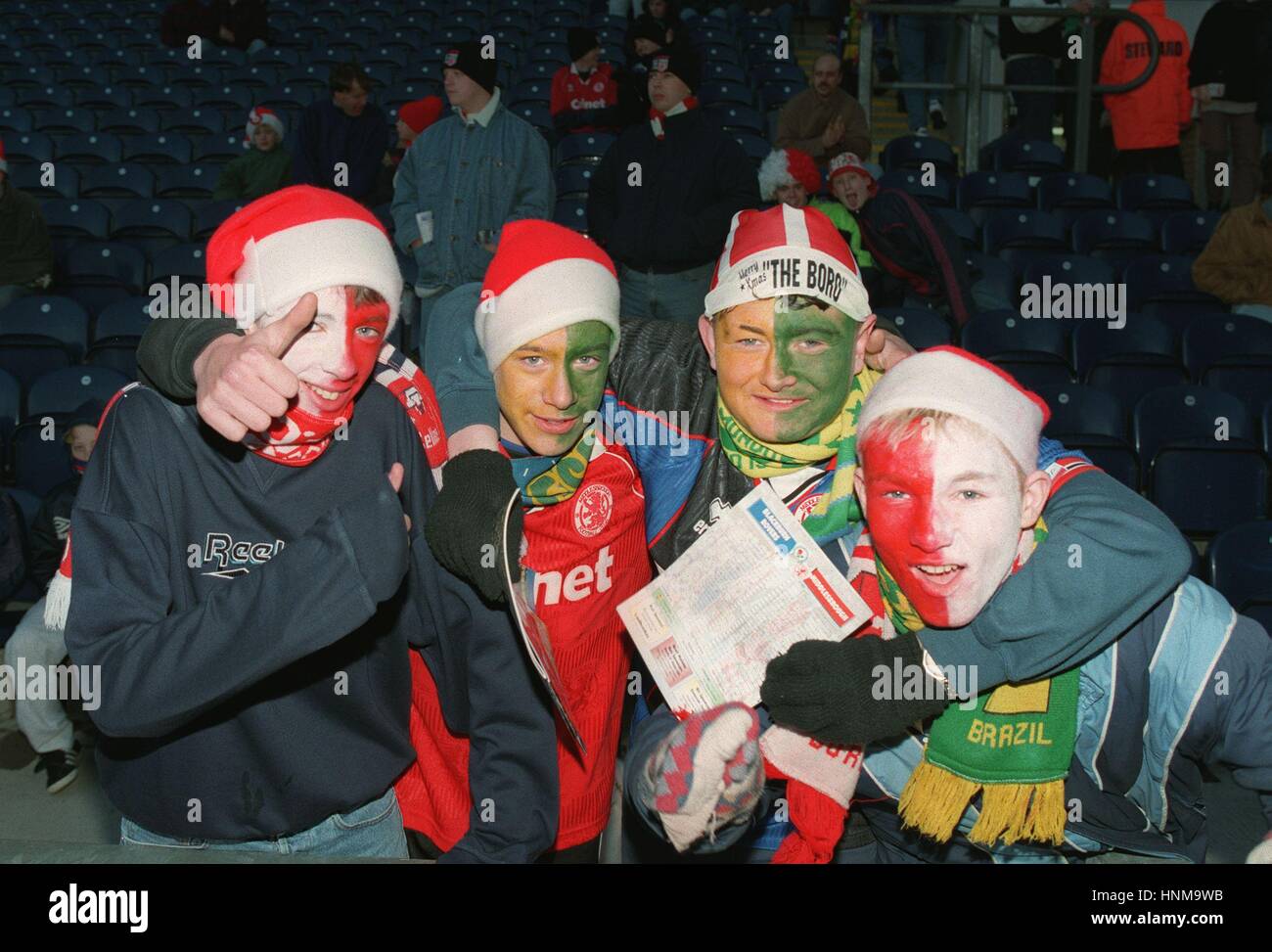FANS AT RIVERSIDE MIDDLESBROUGH FC 18 December 1995 Stock Photo - Alamy