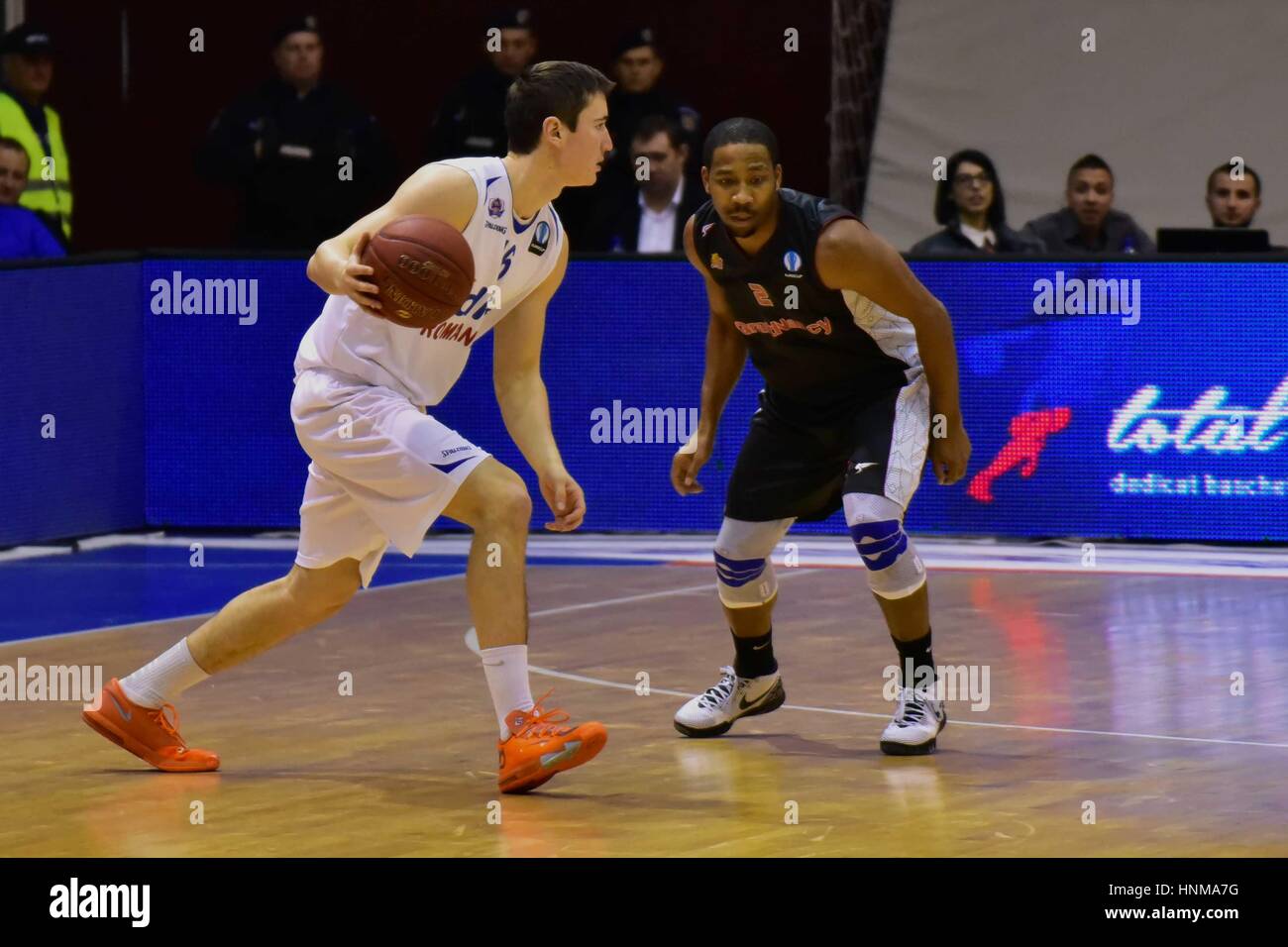 February 11, 2015: Stefan Pot #46 of CSU Asesoft Ploiesti and Keydren ...
