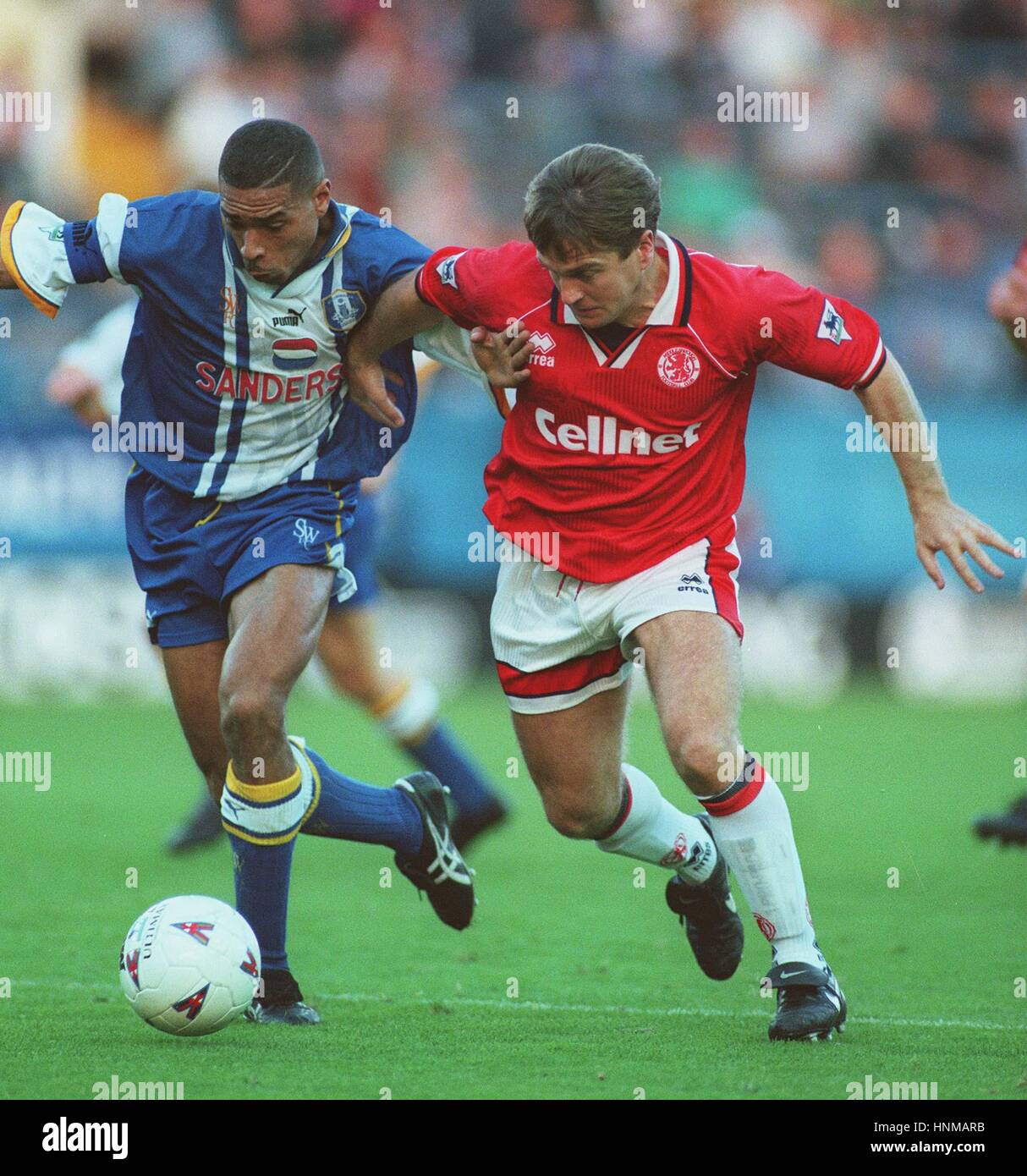 JOHN HENDRIE & DES WALKER MIDDLESBROUGH V SHEF W 18 October 1995 Stock ...