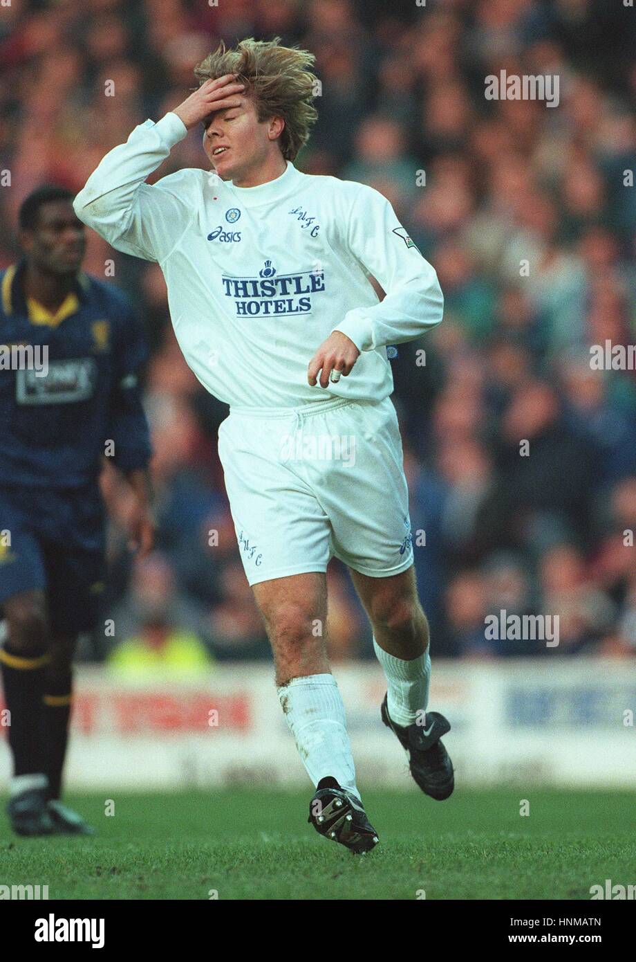 TOMAS BROLIN LEEDS UNITED FC 11 December 1995 Stock Photo - Alamy